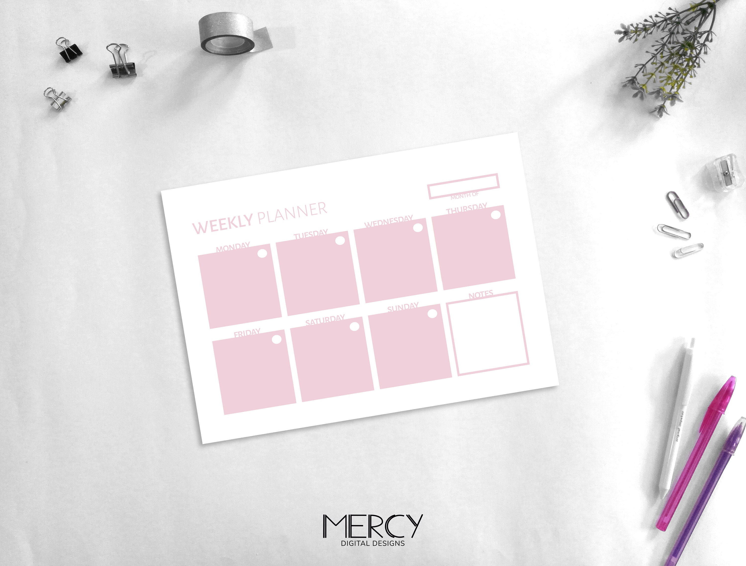 A6 Weekly Planner Printable Week on One Page - Etsy