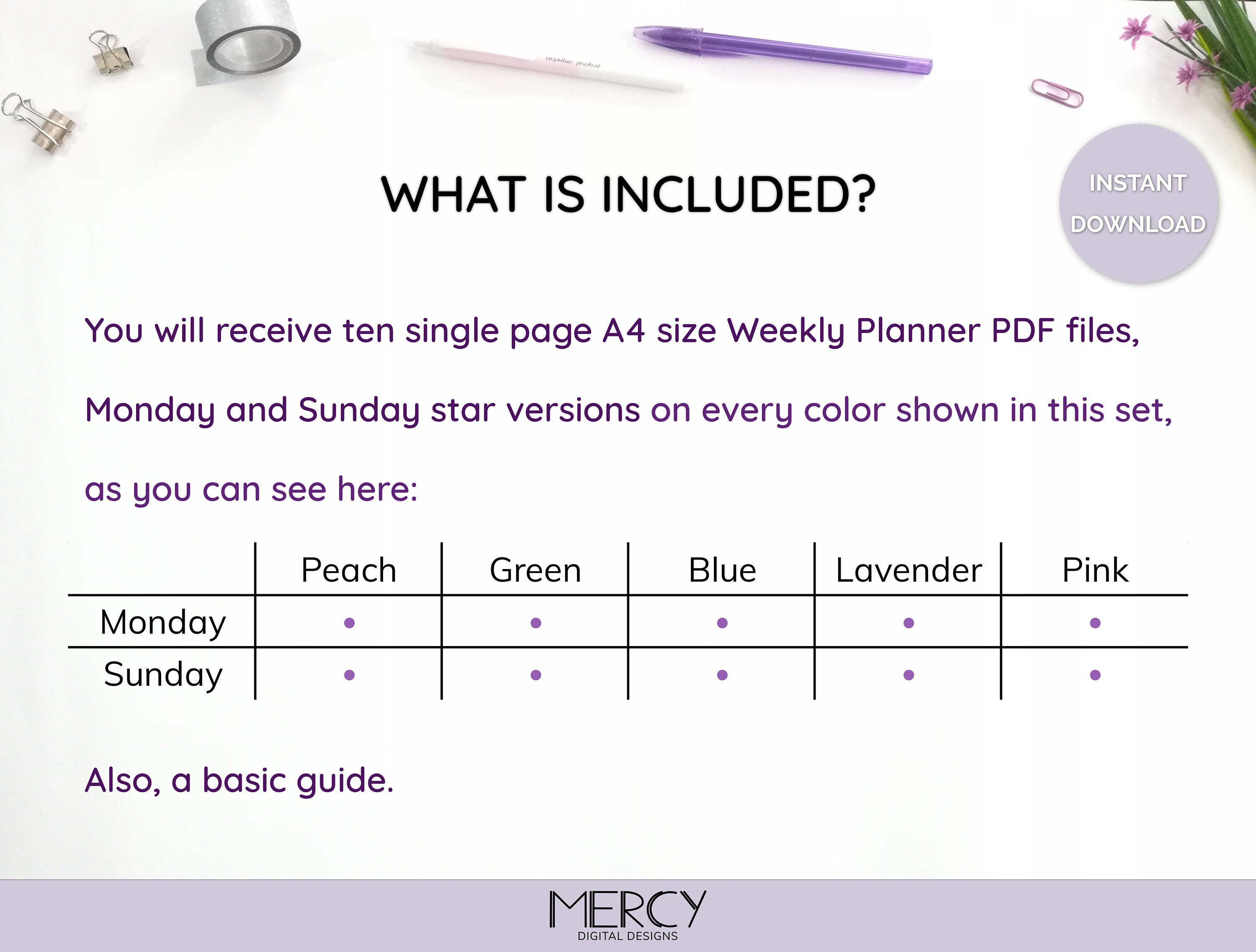 A4 Printable Weekly Planner - Etsy