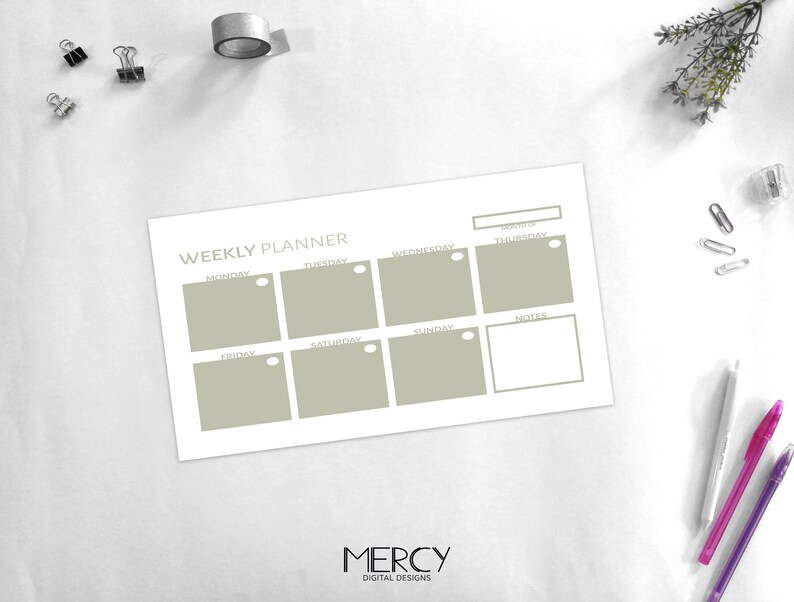 Personal Weekly Planner Printable, Personal Week on One Page Planner - Etsy