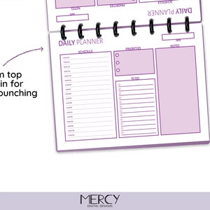 Printable Landscape Daily Planner, Horizontal Daily Hourly Planner ...