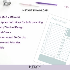 A5 Daily Planner Printable, Daily Schedule, Daily to Do List - Etsy