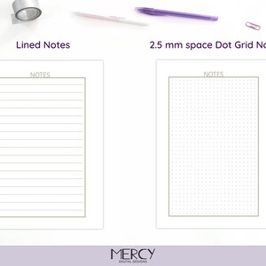 A6 Notes Printable, Lined Notes, Dot Grid Notes, Pastel Notes - Etsy
