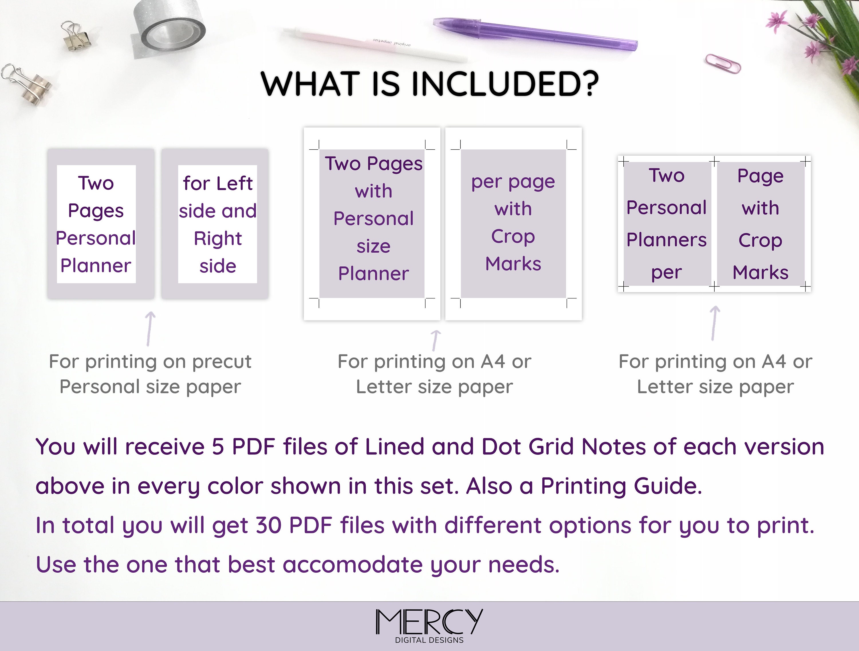 Personal Notes Insert Printable, Lined Notes Page, Dot Grid Notes Paper ...