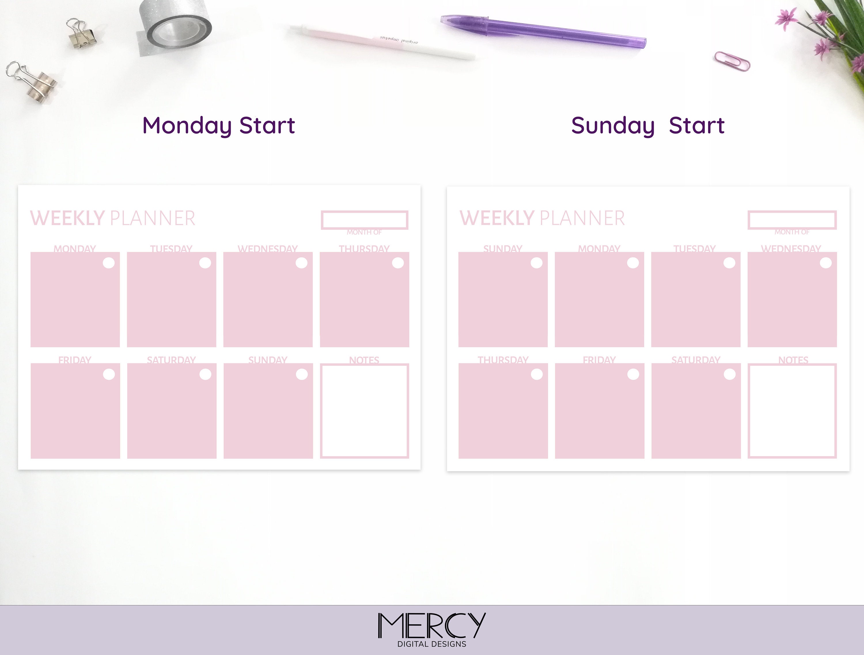 A4 Printable Weekly Planner - Etsy