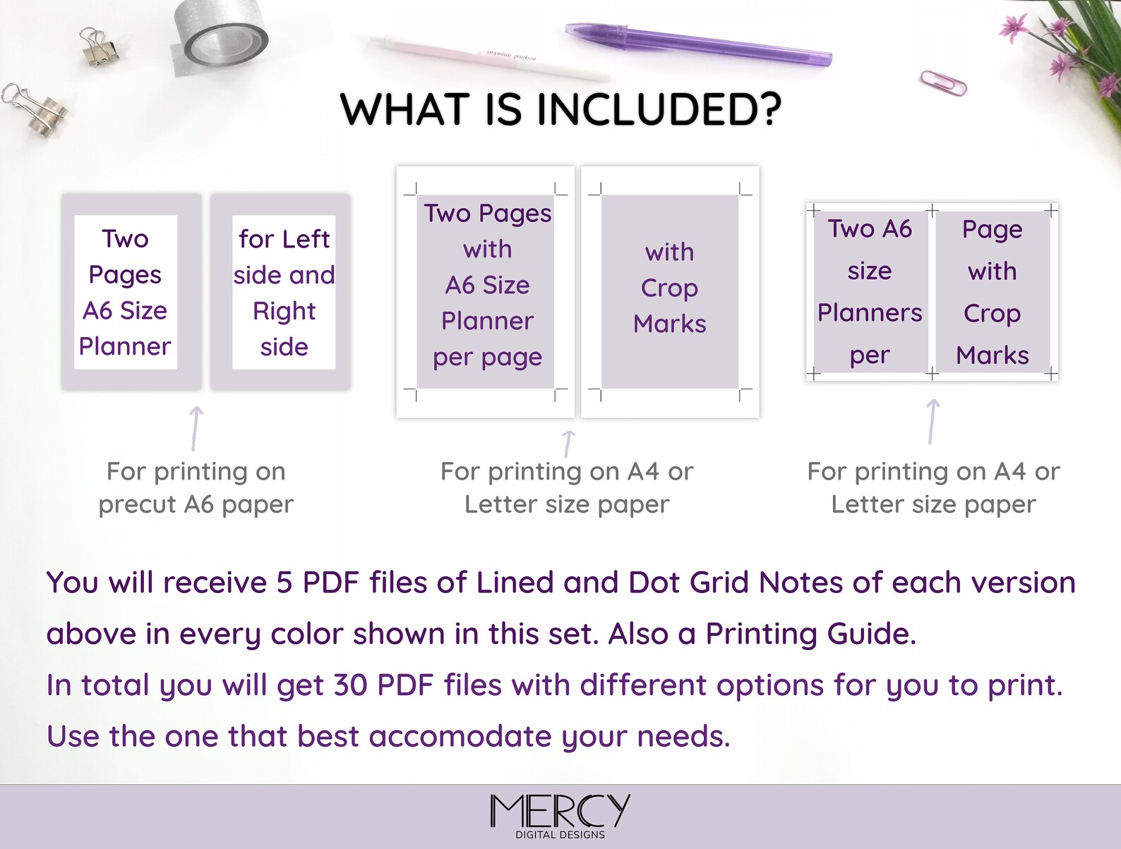 A6 Notes Printable, Lined Notes, Dot Grid Notes, Pastel Notes - Etsy