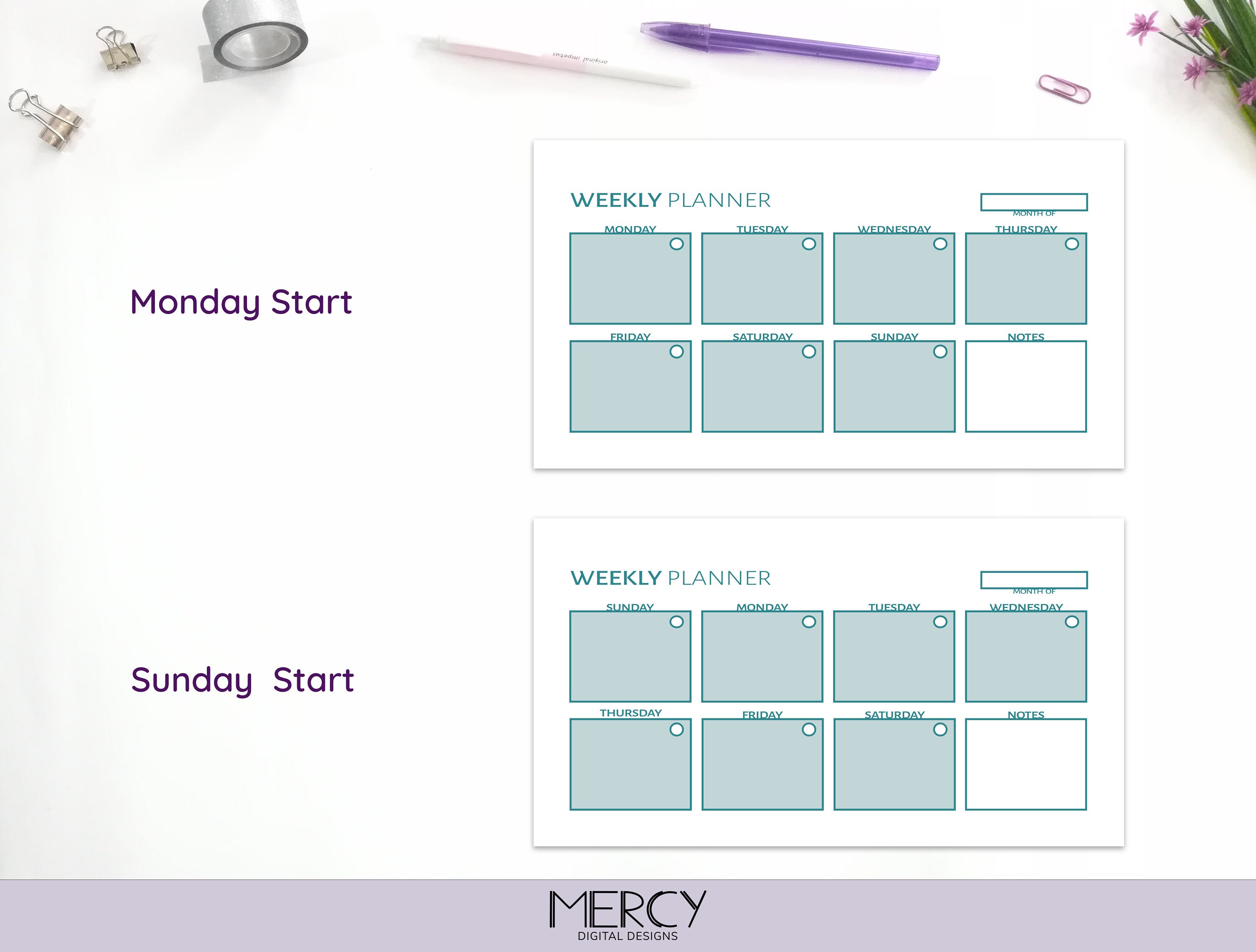 Personal Weekly Planner Printable, Personal Size Weekly Organizer ...