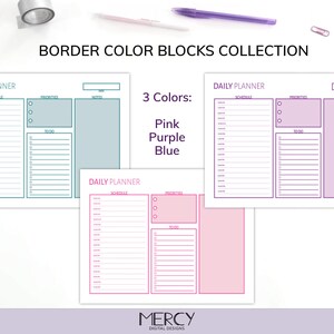 Printable Landscape Daily Planner, Horizontal Daily Hourly Planner ...