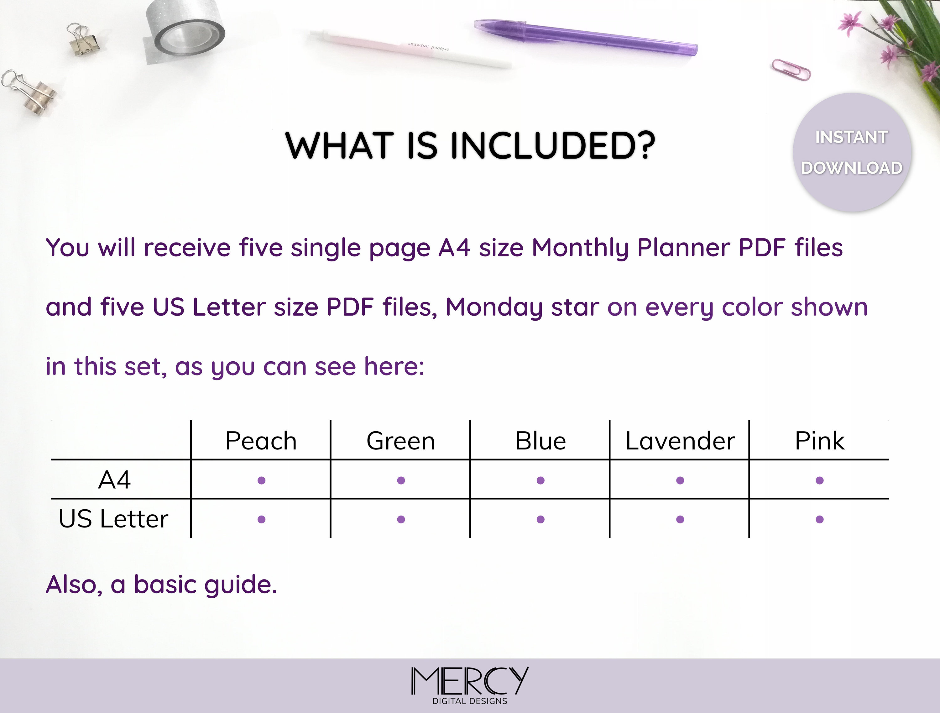 Undated Landscape Monthly Planner Printable A4 and Letter - Etsy