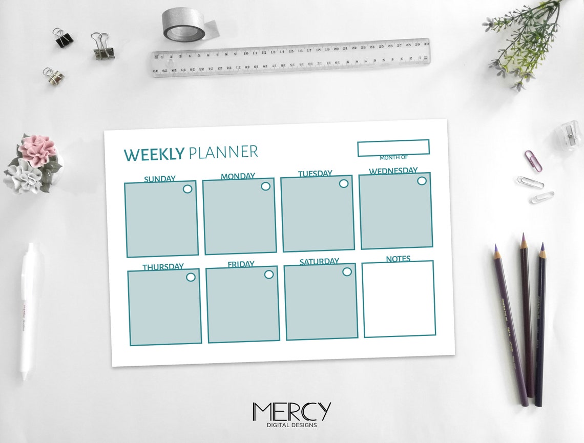 Printable Weekly Planner Landscape Weekly Planner Printable - Etsy