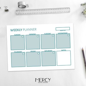 Printable Weekly Planner, Landscape Weekly Planner Printable, A4 and US ...