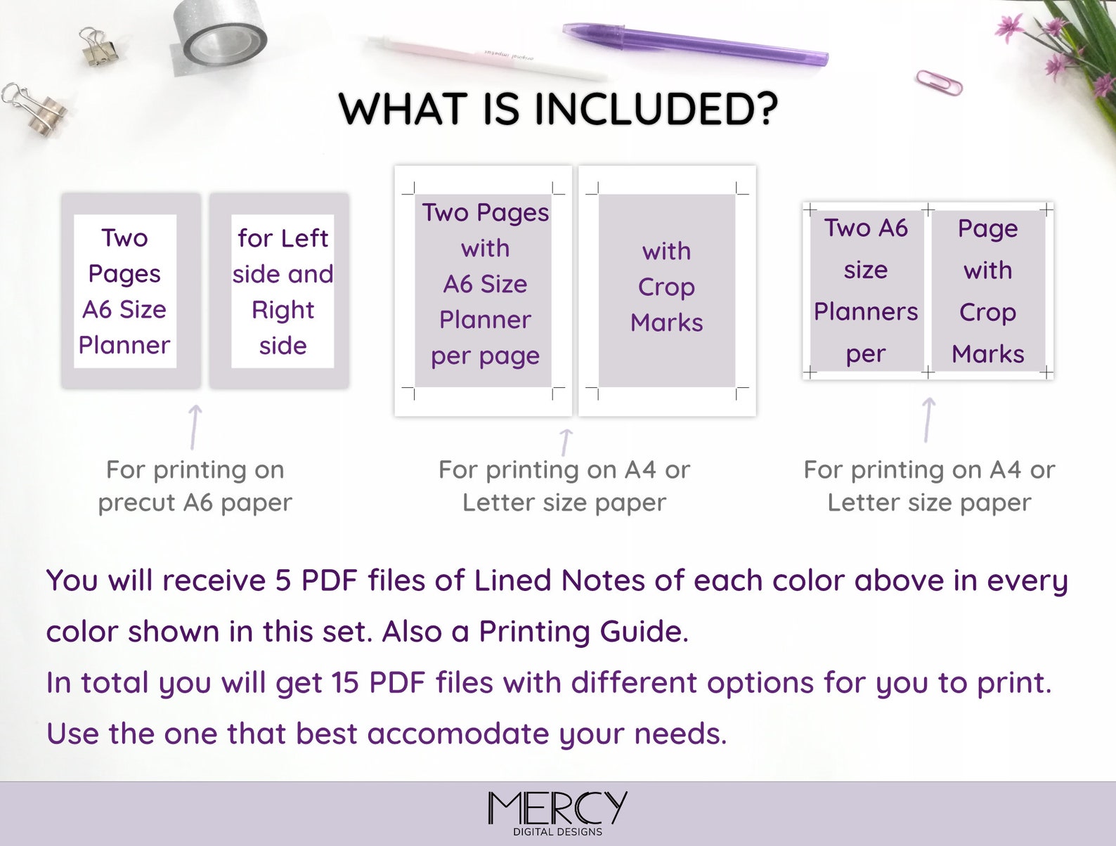 A6 Lined Notes Printable, Cute A6 Notes Page, Pastel Notes Printable - Etsy