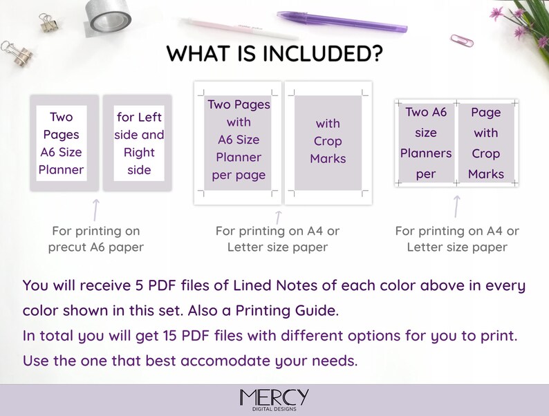 A6 Lined Notes Printable, Cute A6 Notes Page, Pastel Notes Printable - Etsy