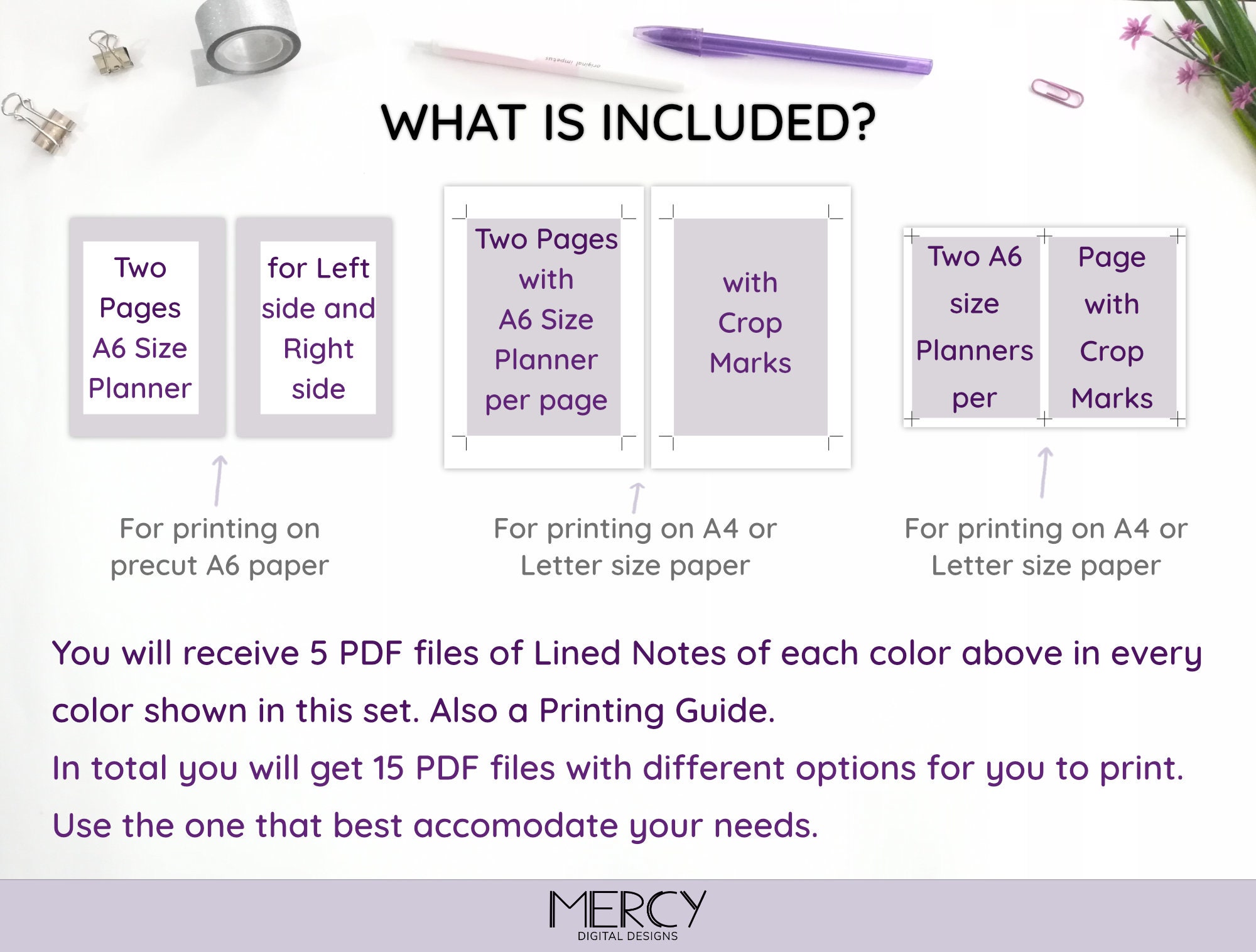 A6 Lined Notes Printable, Cute A6 Notes Page, Pastel Notes Printable - Etsy