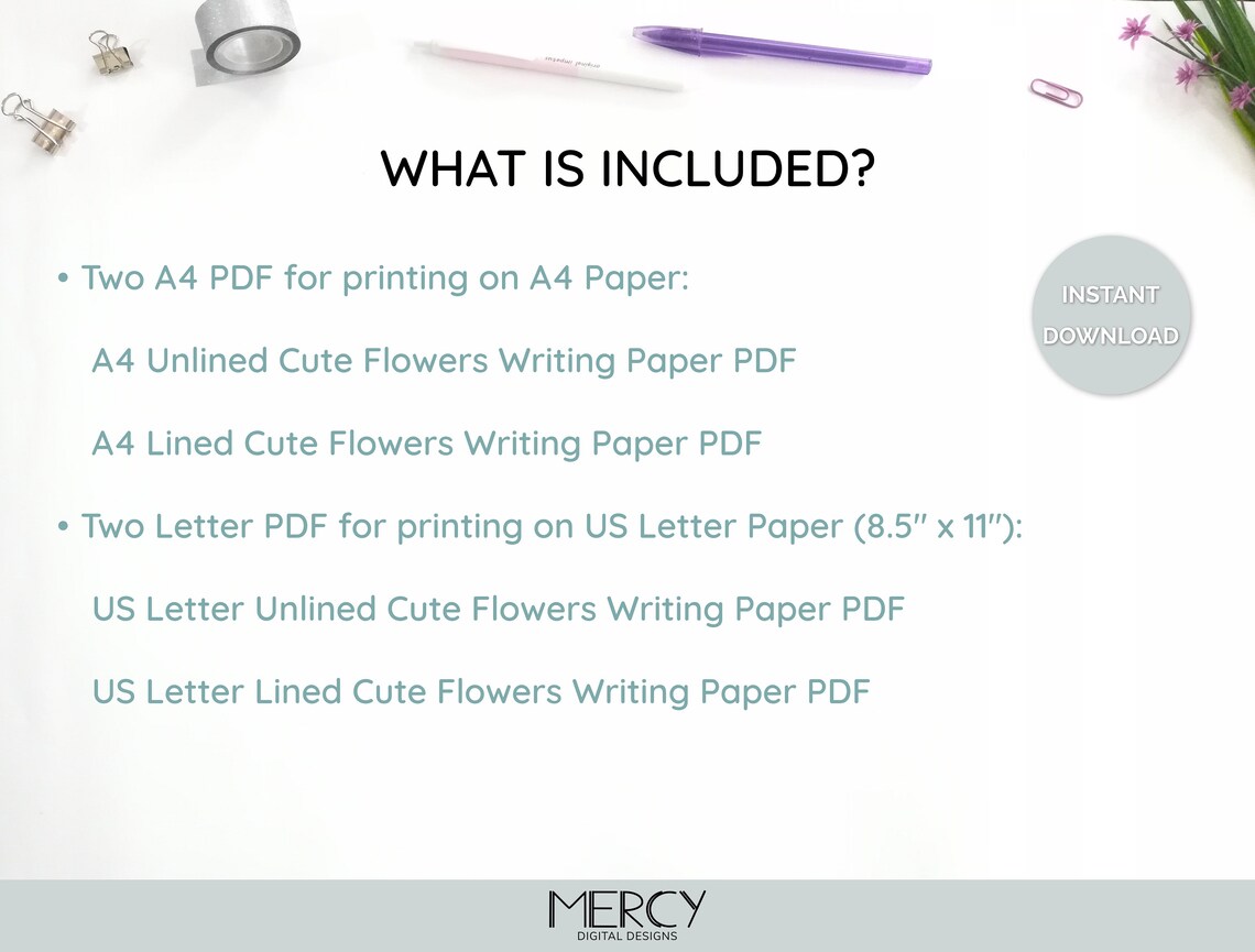 Watermelon Pattern Printable Writing Paper, Blank and Lined Fruit ...