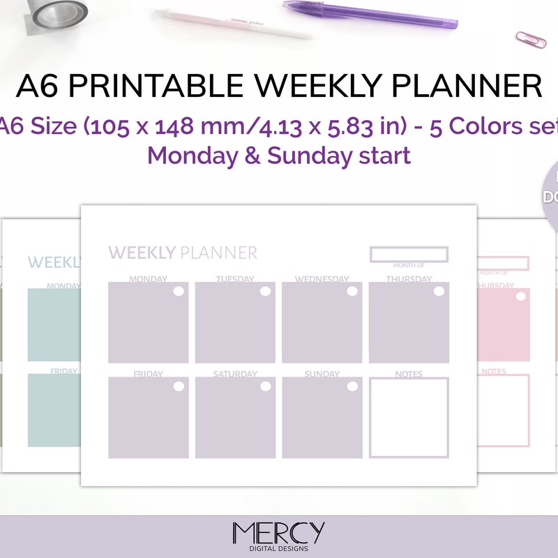 Weekly Planner - Etsy