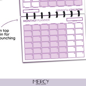 Undated Landscape Monthly Planner Printable, A4 and US Letter, Month on ...