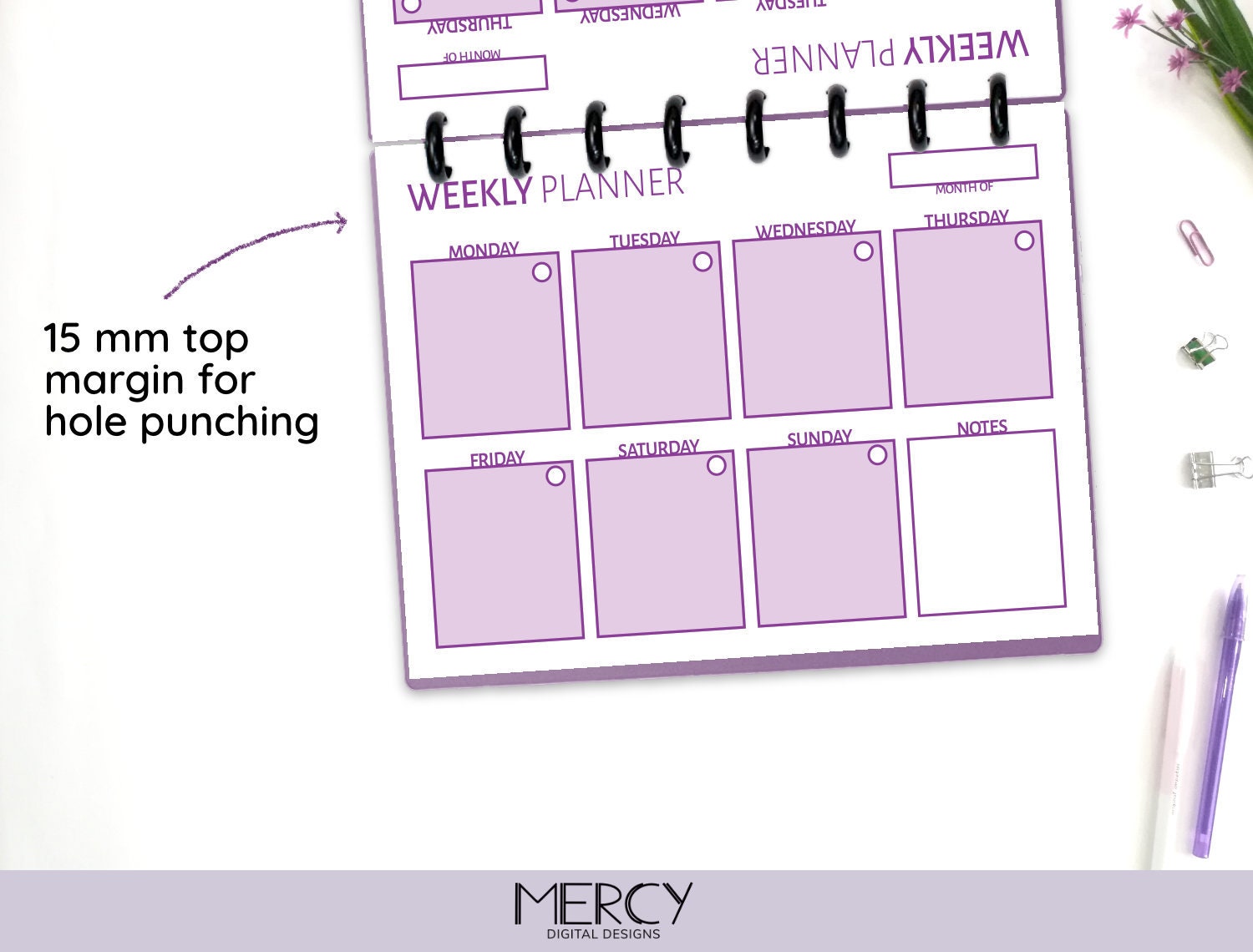 Printable Weekly Planner Landscape Weekly Planner Printable - Etsy