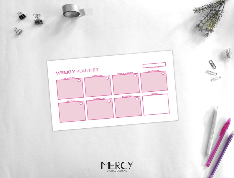 Personal Weekly Planner Printable, Personal Size Weekly Organizer ...