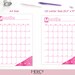 Blank Calendar Printable, Pink Watercolor Calendar, Undated, A4 and ...