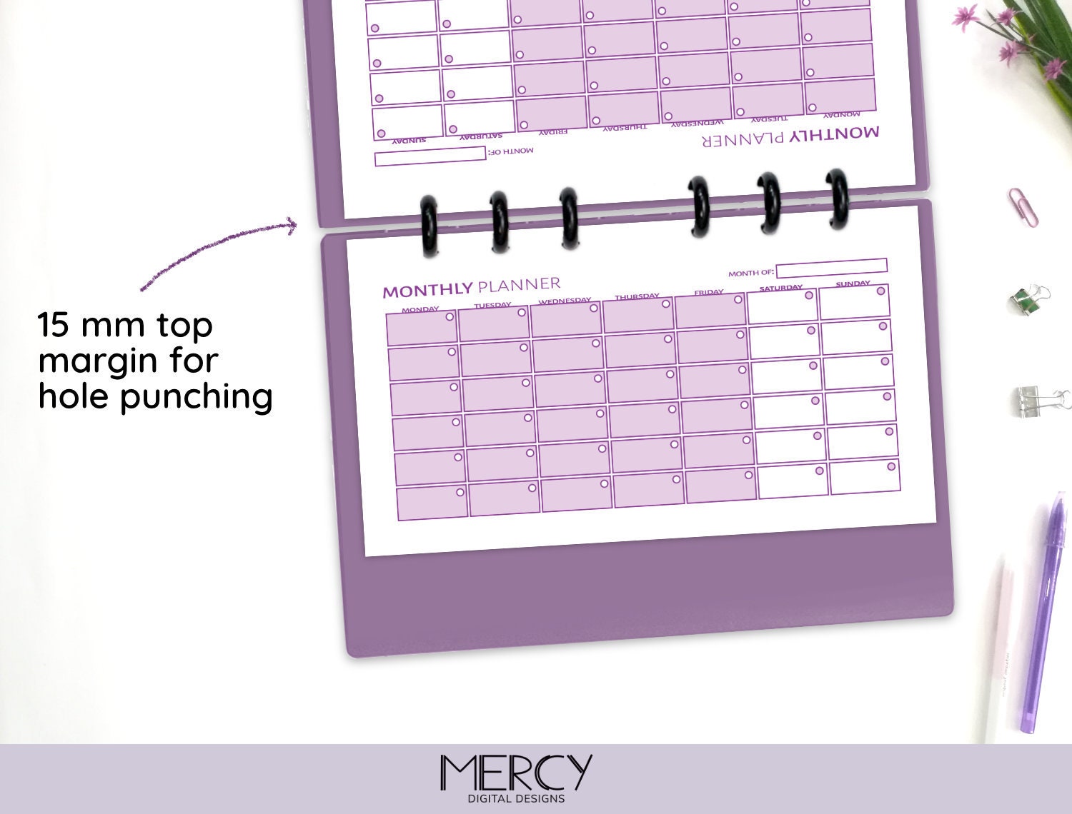 Personal Monthly Planner Printable Personal Size Monthly - Etsy