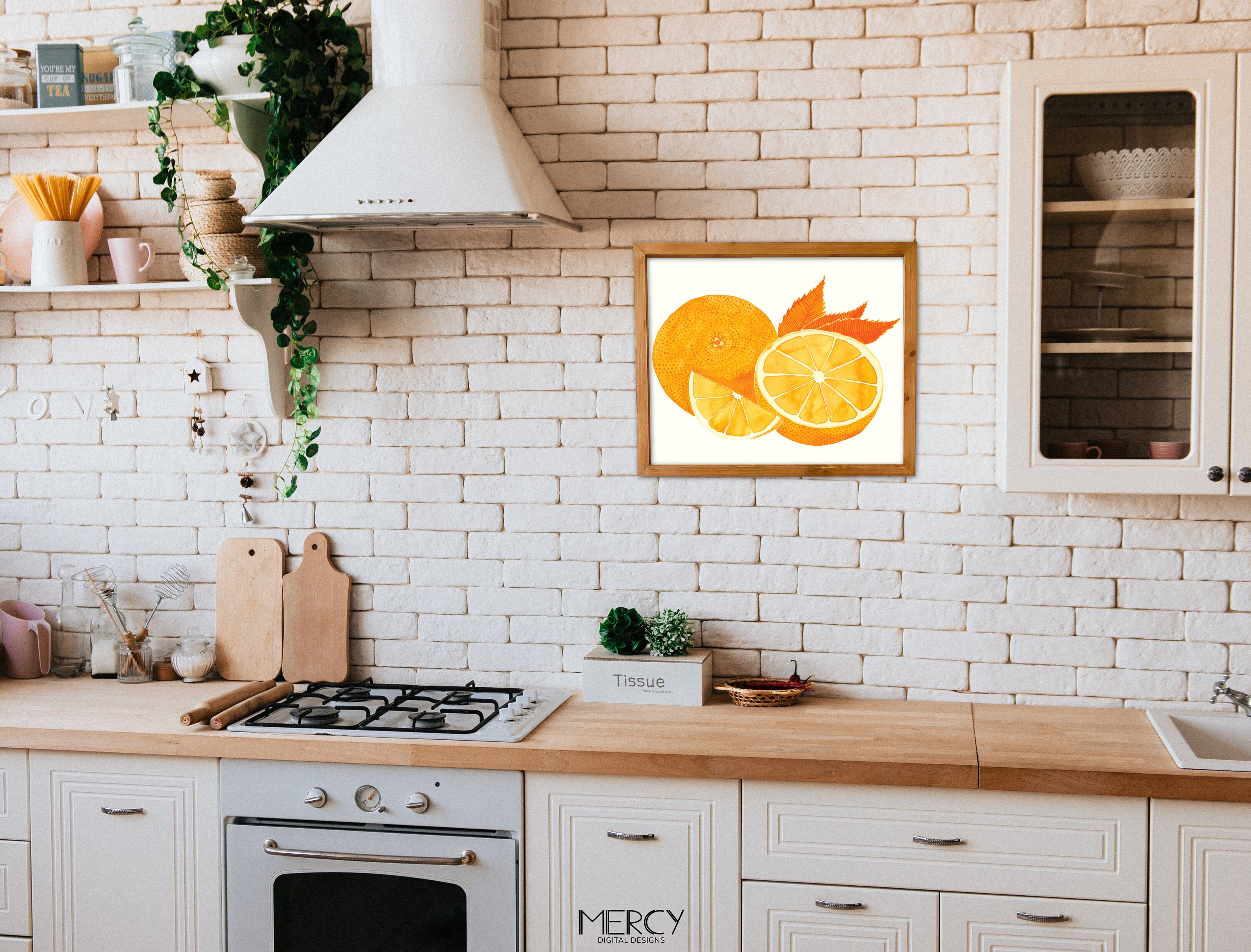 Watercolor Orange Fruit Wall Art Printable, Orange Digital Art Print - Etsy