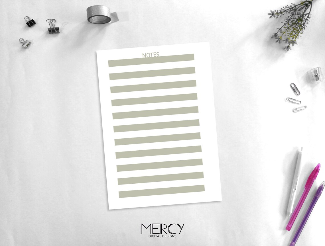 A6 Lined Notes Printable, Cute A6 Notes Page, Pastel Notes Printable - Etsy