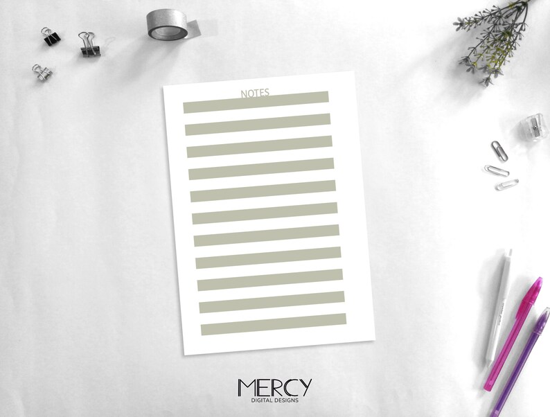 A6 Lined Notes Printable, Cute A6 Notes Page, Pastel Notes Printable - Etsy