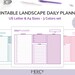 Printable Landscape Daily Planner, Horizontal Daily Hourly Planner ...