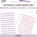 A6 Lined Notes Printable, Cute A6 Notes Page, Pastel Notes Printable - Etsy