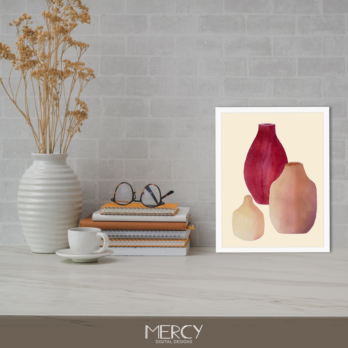 Abstract Vases Wall Art Printable Watercolor Vases Digital - Etsy