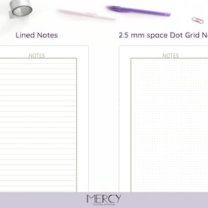 Half Letter Notes Printable, Lined Notes, Dot Grid Notes, Pastel Notes ...