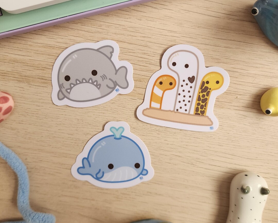 Sea Shark Garden Eel Whale Vinyl Sticker - Etsy