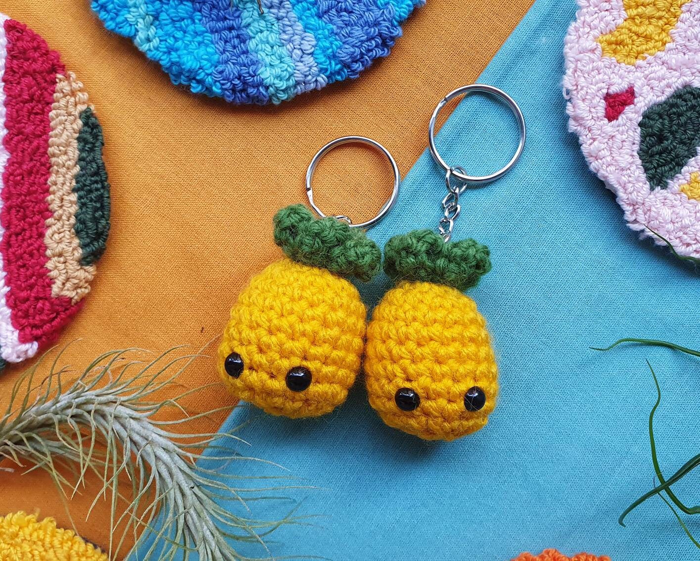 Fruit and Vegetable Amigurumi Crochet Keychains / Keyrings Lemon ...