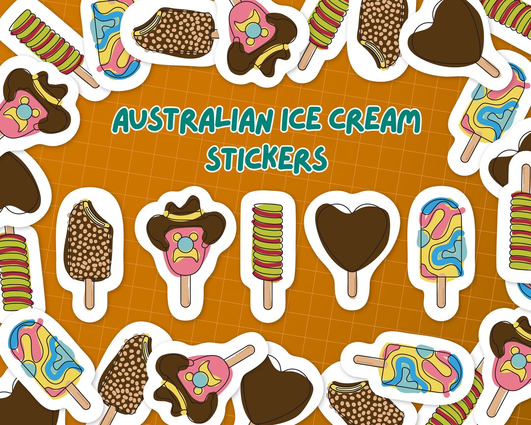 Australian Ice Cream Vinyl Sticker - Etsy