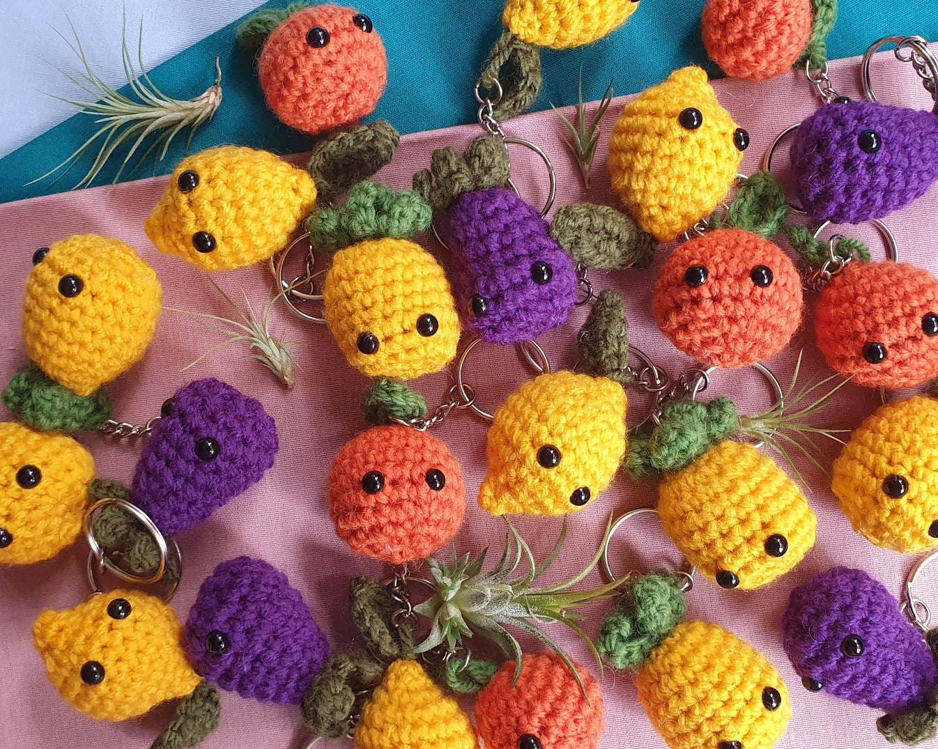 Fruit and Vegetable Amigurumi Crochet Keychains / Keyrings Lemon ...
