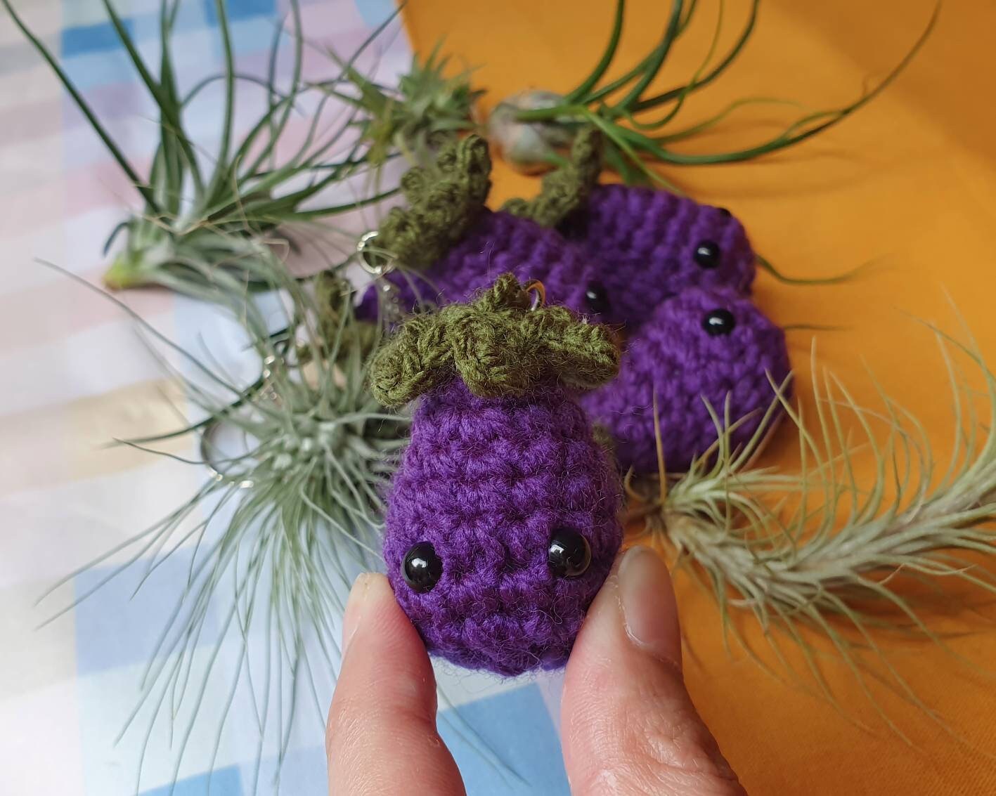 Fruit and Vegetable Amigurumi Crochet Keychains / Keyrings Lemon ...