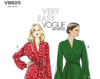 Vogue V9253 V1735 New Womens Deep-v Kimono Kaftan Dress Sewing Pattern ...