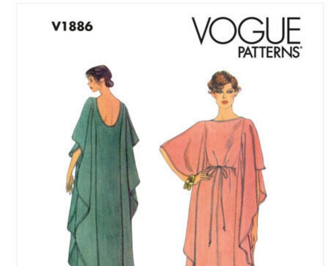 Vintage Vogue V1886 New Womens 1970s Caftan Kaftan Maxi Evening Dress ...