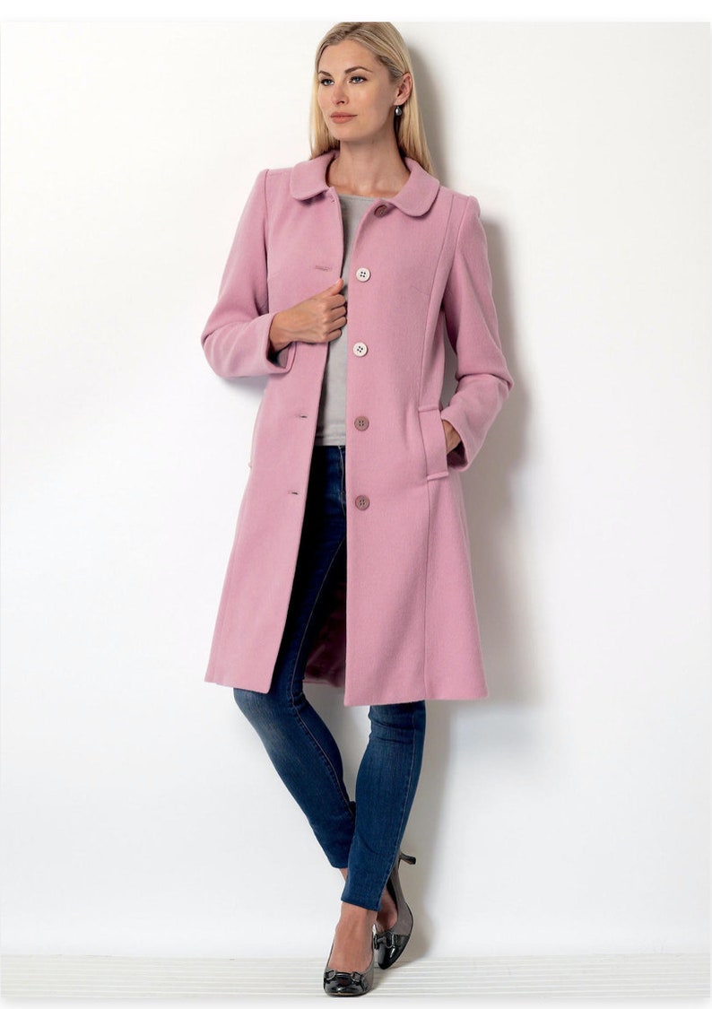 Butterick B6385 New Womans Princess Seam Collar Coat Sewing Pattern by ...