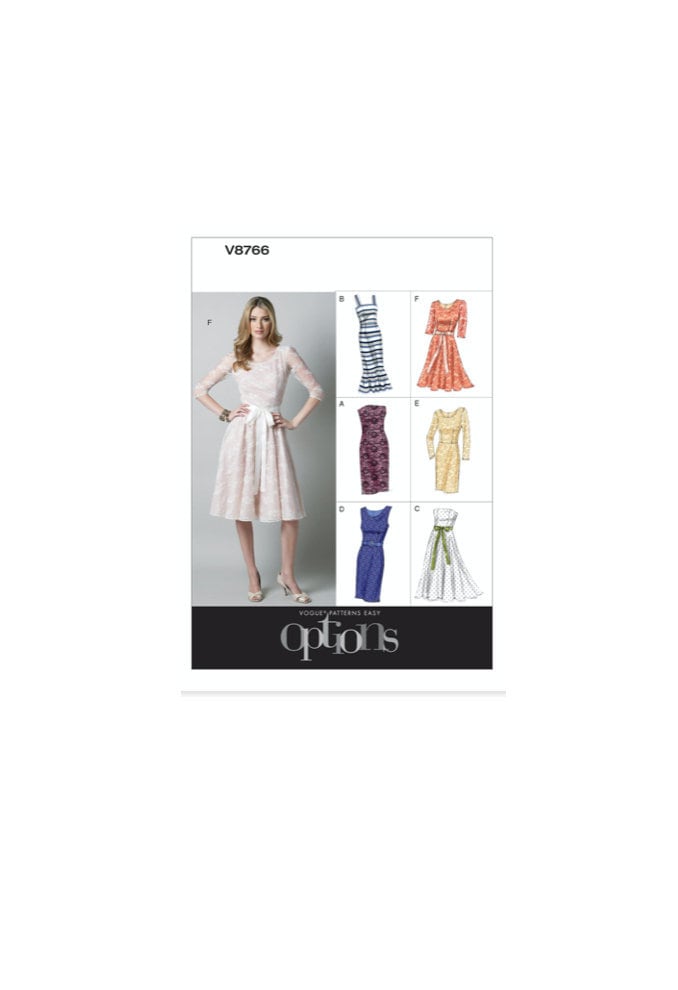 Vogue V8766 New Womens Dress Sewing Pattern~strapless or Fitted Bodice ...