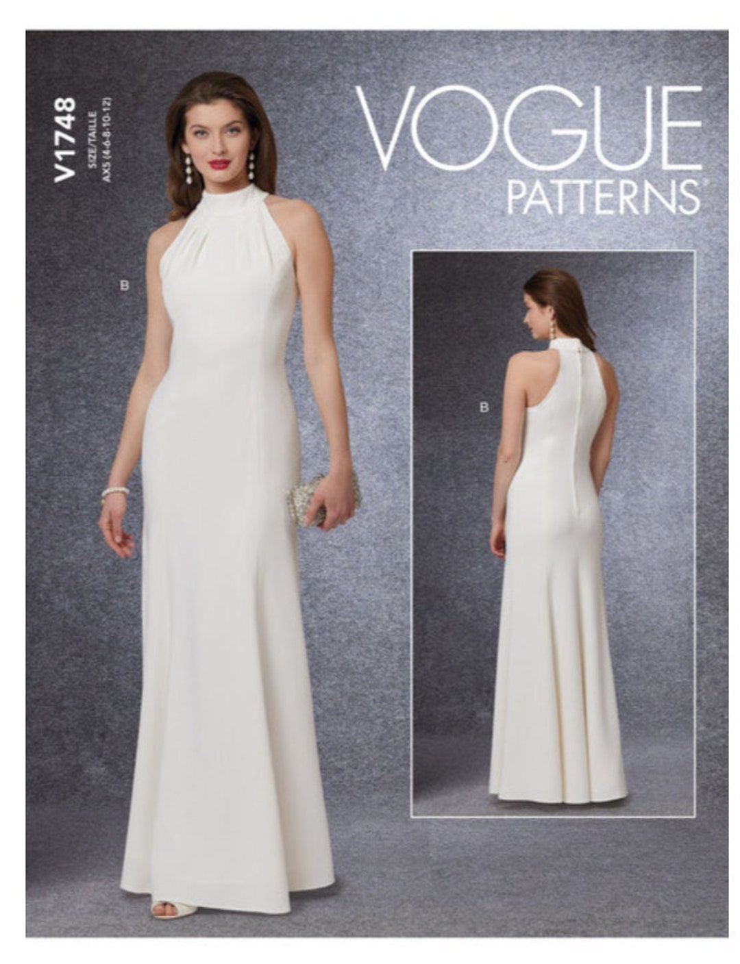 Vogue V9373 V1748 New Sewing Pattern Designer Goddess Gown ~ Glamorous ...