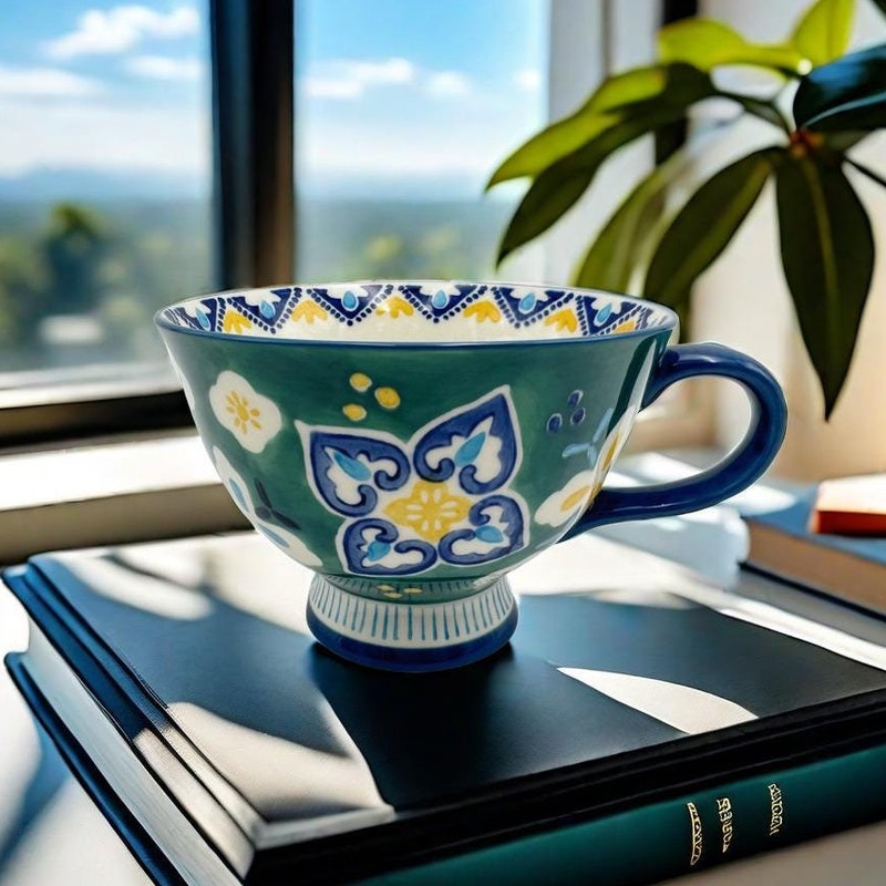 Ceramic Hand Painted Coffee Mug - Etsy