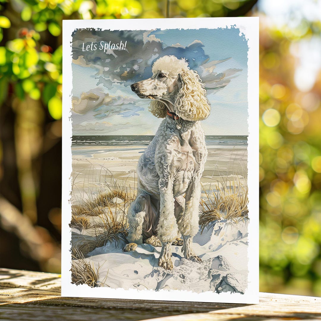 Standard Poodle Birthday Greeting Card, 4 Spoos to Choose, Personalised ...