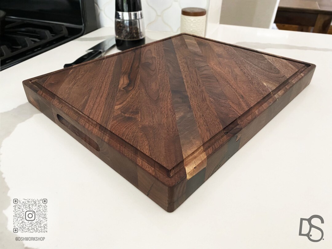 Two Sided Cutting/serving Board Butchers Block Solid Walnut Diagonal ...