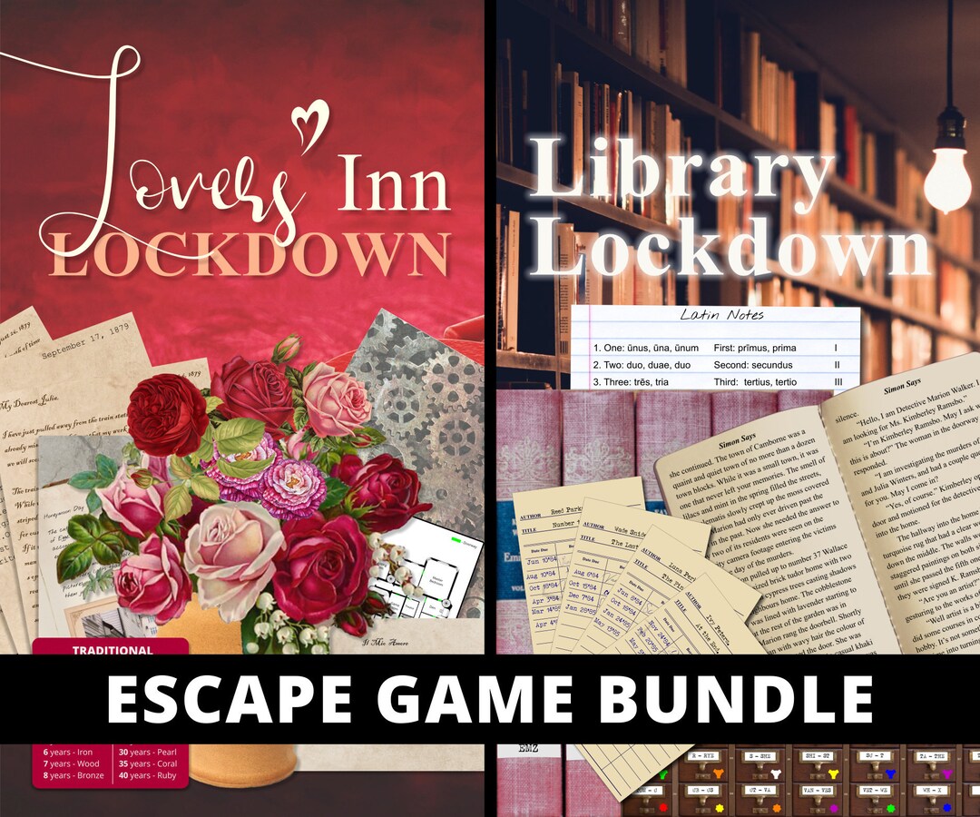 Escape Game Bundle 2-pack Printable Escape Room Lovers' Inn Lockdown ...
