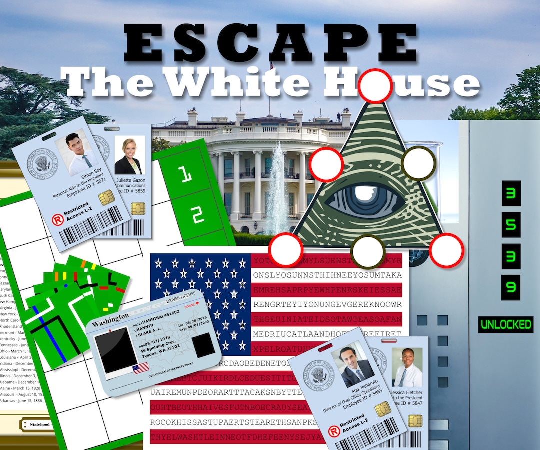 Escape Room Game | Printable Adult DIY Escape Game | USA Escape Puzzle ...