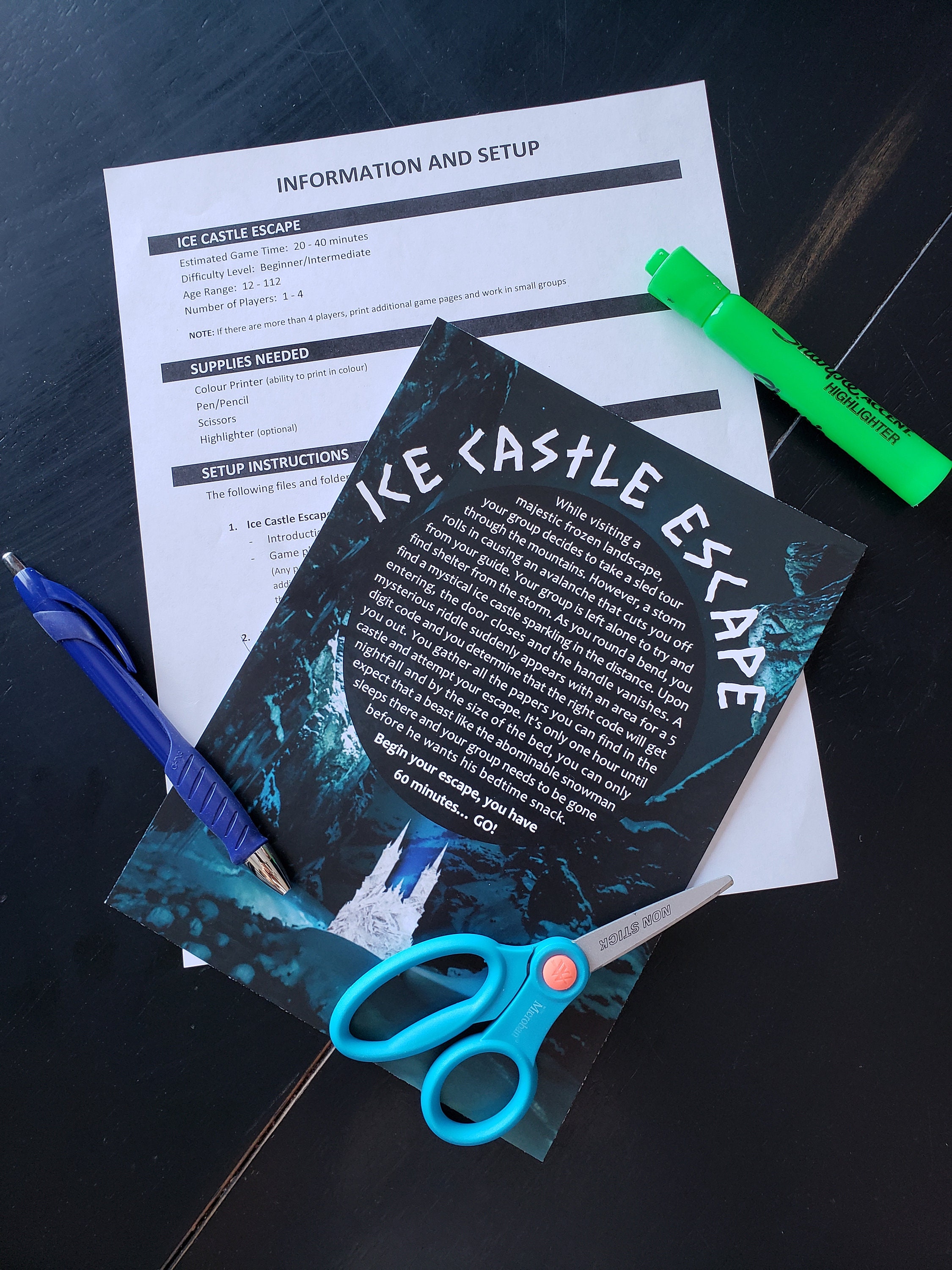 Escape Room Game | Printable Family DIY Escape Room Puzzle Game | Ice ...