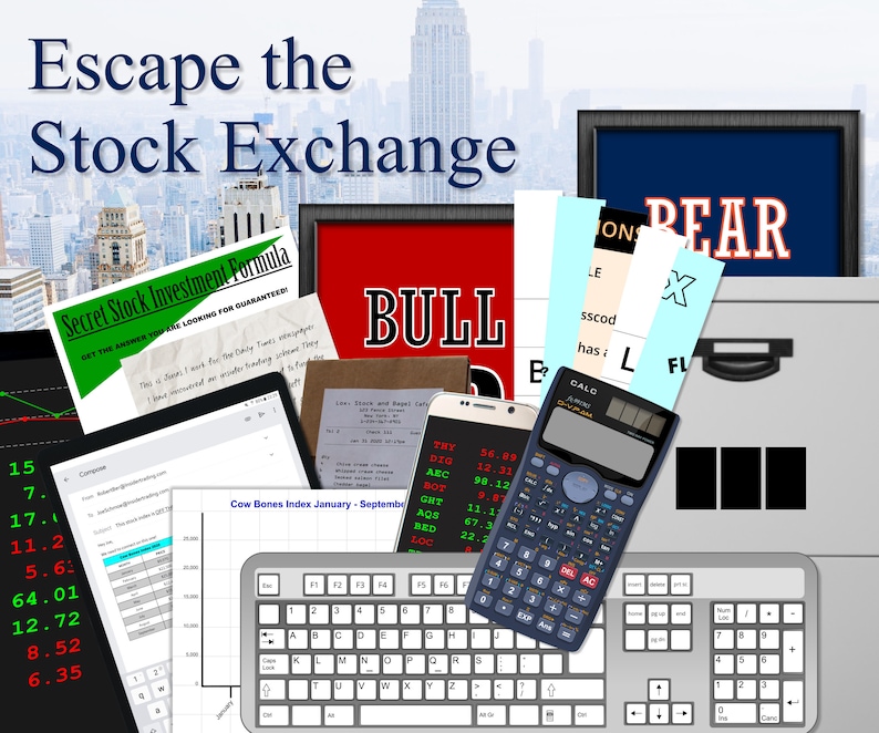 Escape Room Game | Printable Stock Market DIY Adult Party Game Kit ...