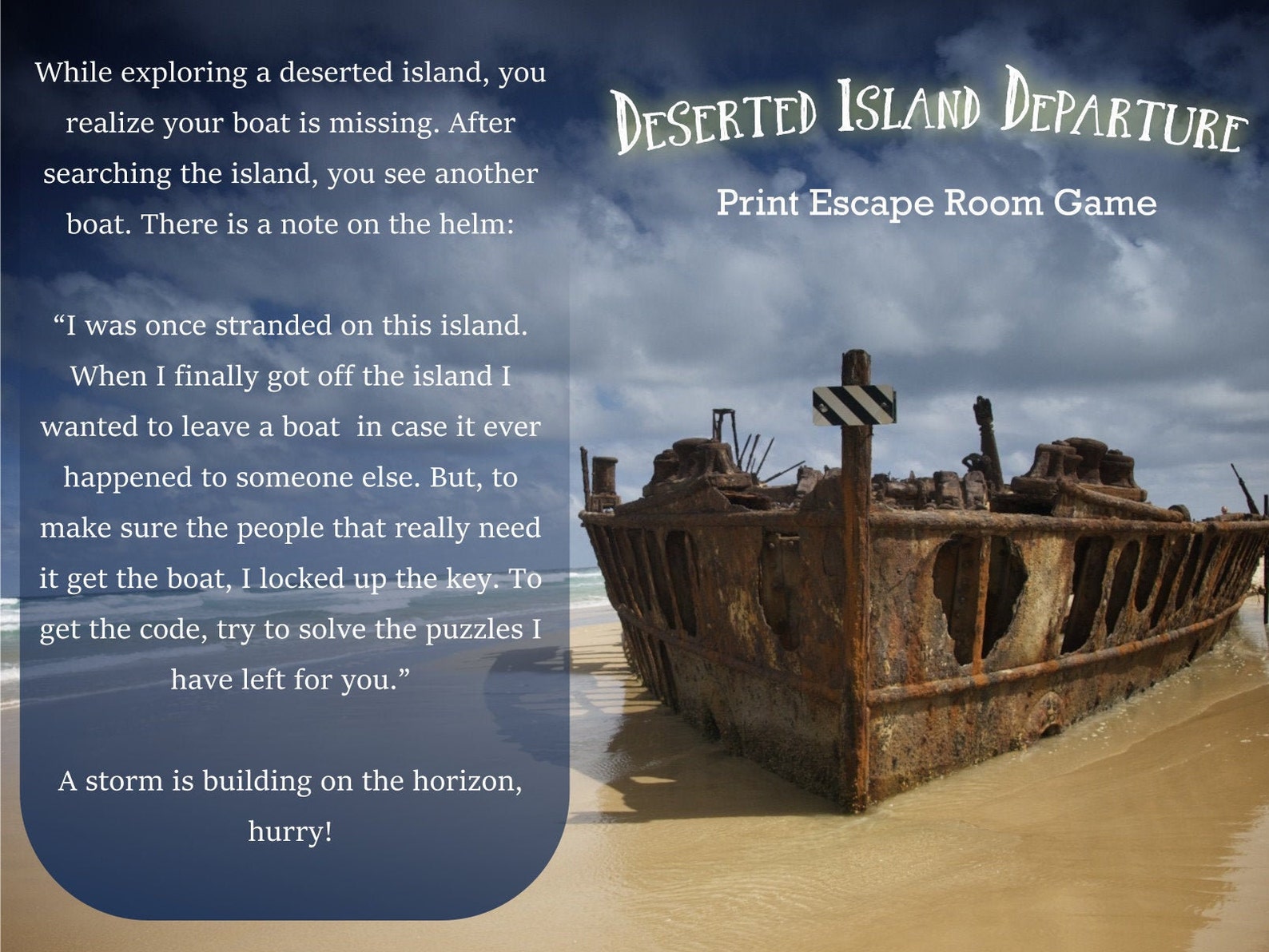 Escape Room Game | Printable Tropical Island Escape Kit | DIY Escape ...