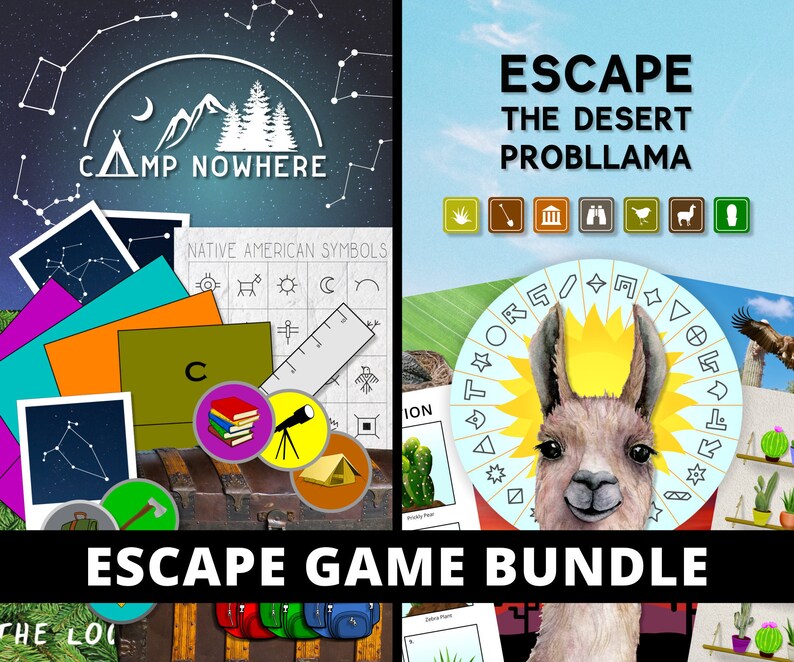 Escape Game Bundle 2-pack Printable Escape Room Camp - Etsy